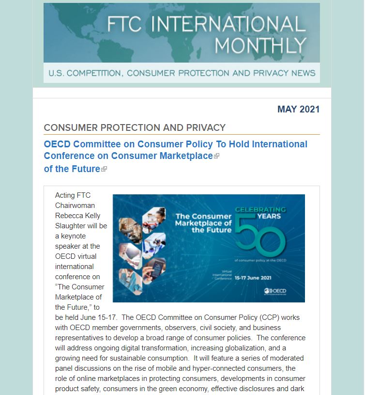 FTC International Monthly | Federal Trade Commission