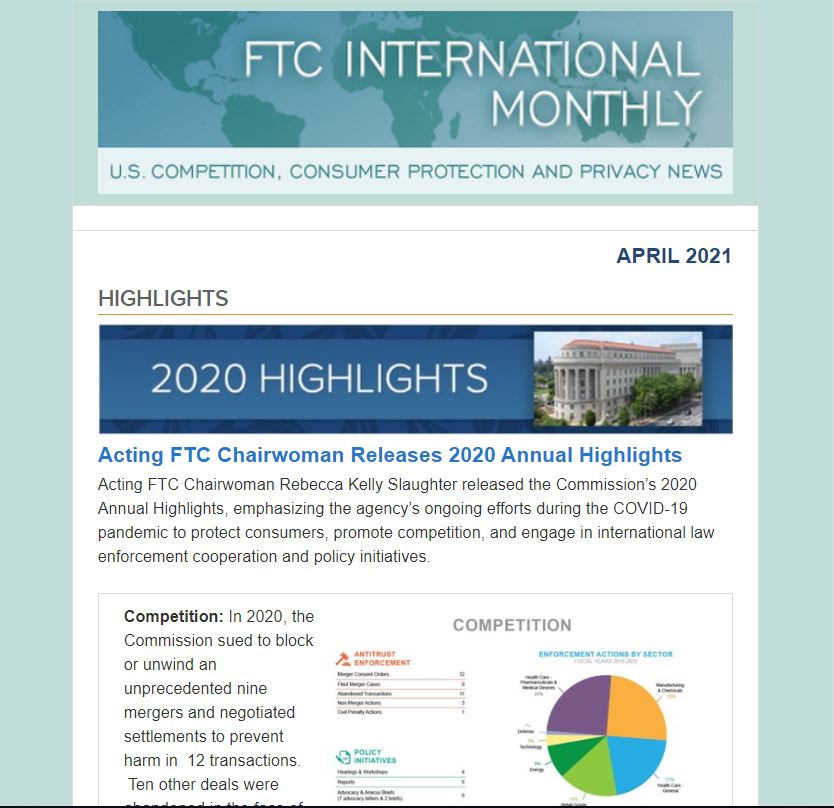 FTC International Monthly | Federal Trade Commission