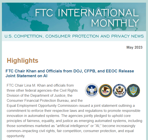 FTC International Monthly | Federal Trade Commission