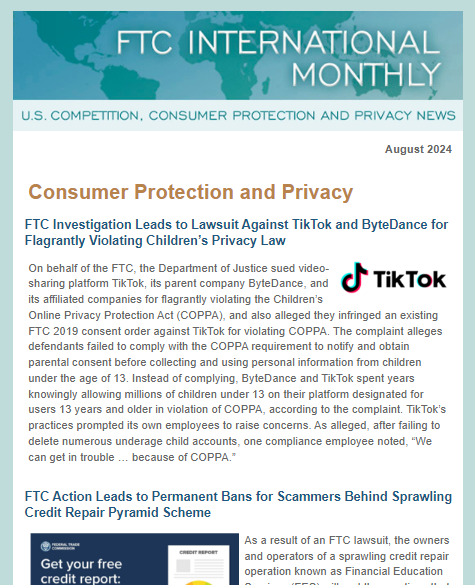 FTC International Monthly | Federal Trade Commission
